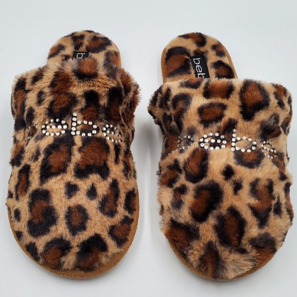 bebe | Shoes | Bebe Plush Leopard Slippers Nwot | Poshmark